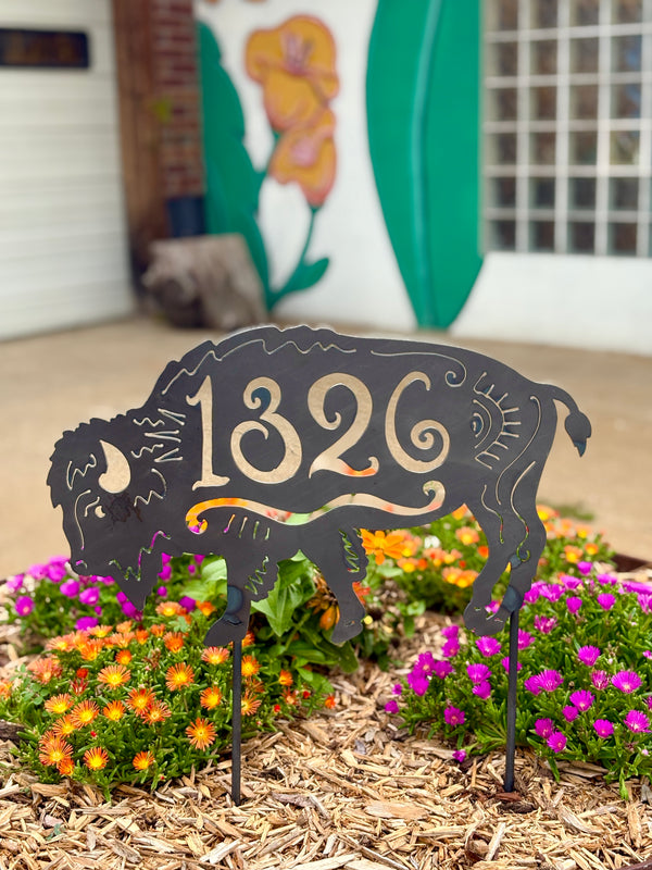 Bison Address Numbers - Garden Deva
