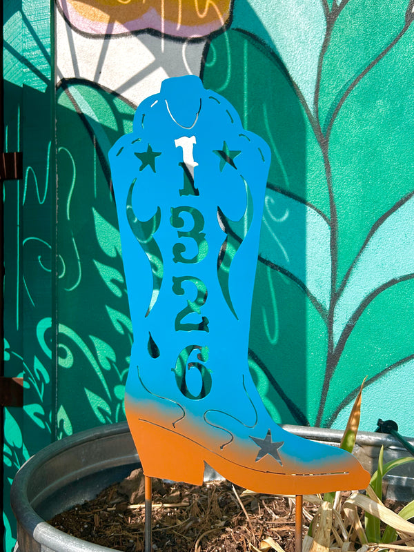 Cowboy Boot Address Numbers - Garden Deva