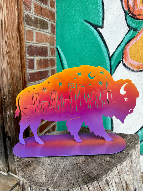 Skyline Bison Sculpture - Garden Deva